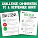 Holiday Workplace Scavenger Hunt Printable Activity | Office Team ...