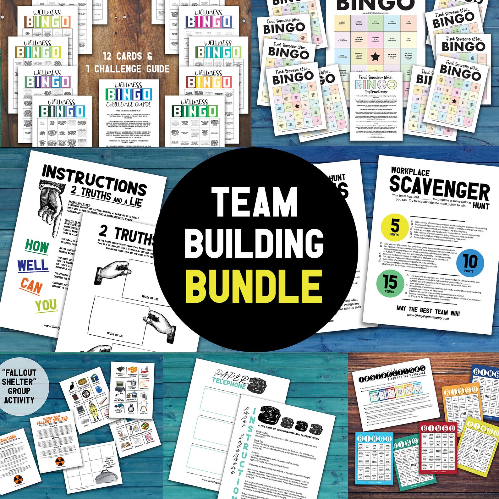 Workplace Team Building Games & Ice Breaker Activities Printables ...