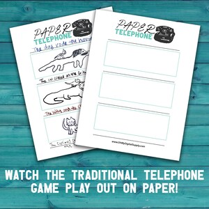 Paper Telephone Printable Group Communication Game Telephone Pictionary ...