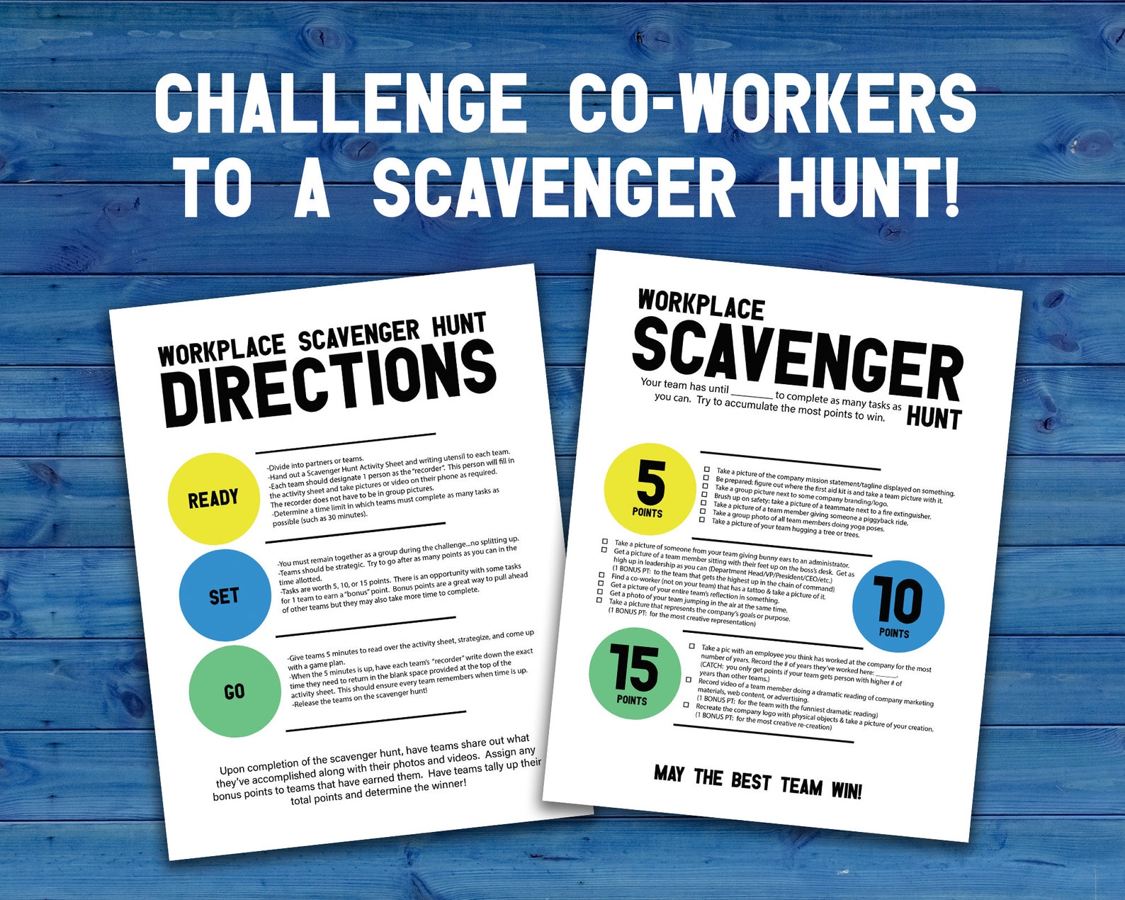Workplace Team Scavenger Hunt Printable Activity Work Team - Etsy