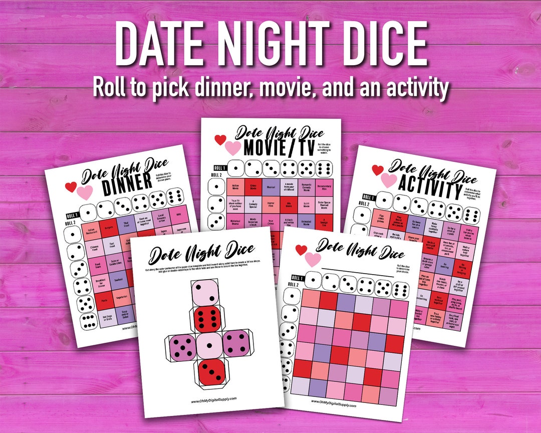 Date Night Dice Roll Game for Couples, Printable PDF Decision Making ...
