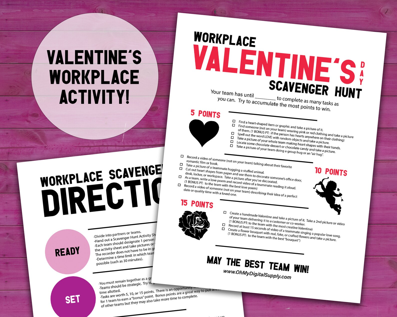 Valentine's Day Workplace Scavenger Hunt Printable Team Building ...