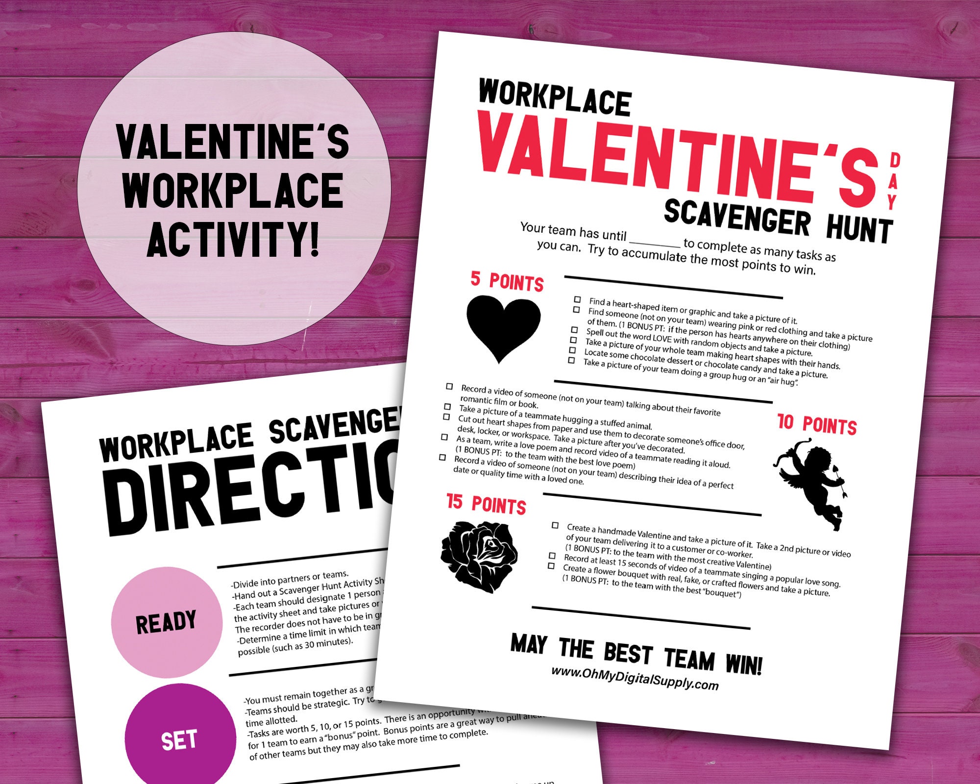Valentine's Day Workplace Scavenger Hunt Printable Team Building ...
