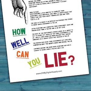 2 Truths and a Lie Printable Icebreaker Game & Team-building Activity ...
