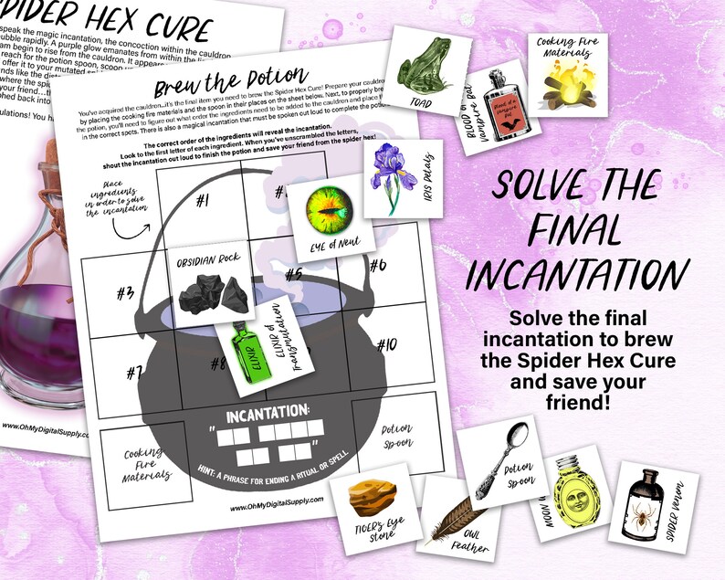 Escape Room: Witch's Hex, 1 Hour Halloween Group Team Building Activity ...