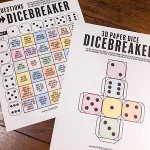 Dicebreaker Dice Roll Printable Icebreaker Questions Game, Dice Roll ...