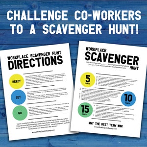 Workplace Scavenger Hunt Printable Team-building Activity, Office Co ...