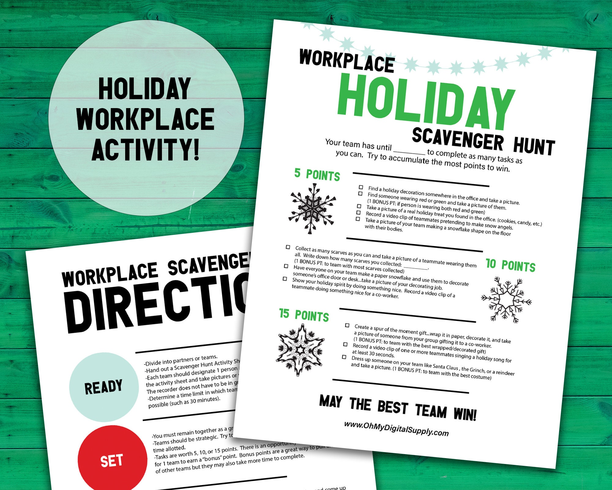 Holiday Workplace Scavenger Hunt Printable Activity | Office Team ...