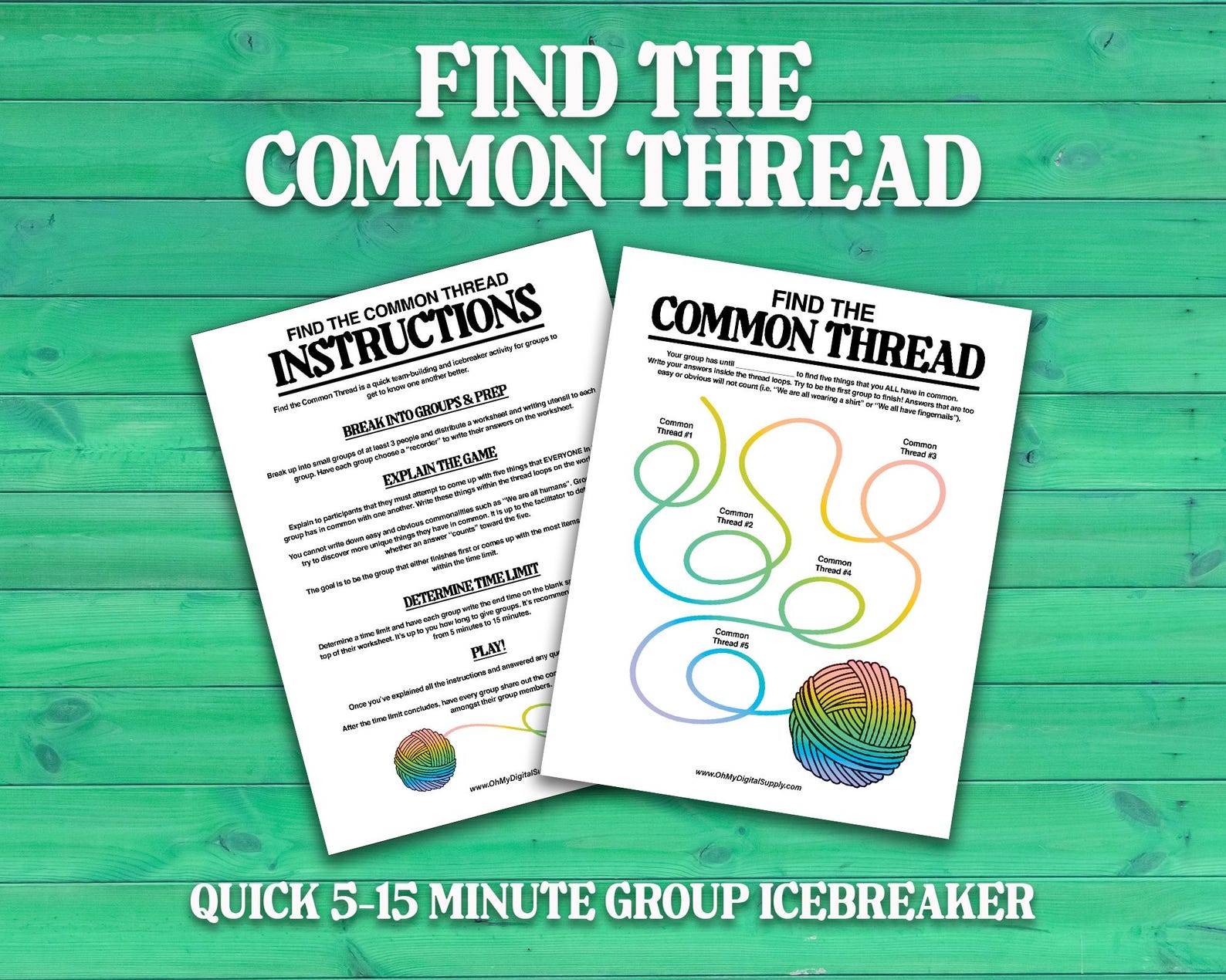 Find the Common Thread Group Team Building Activity & Printable ...