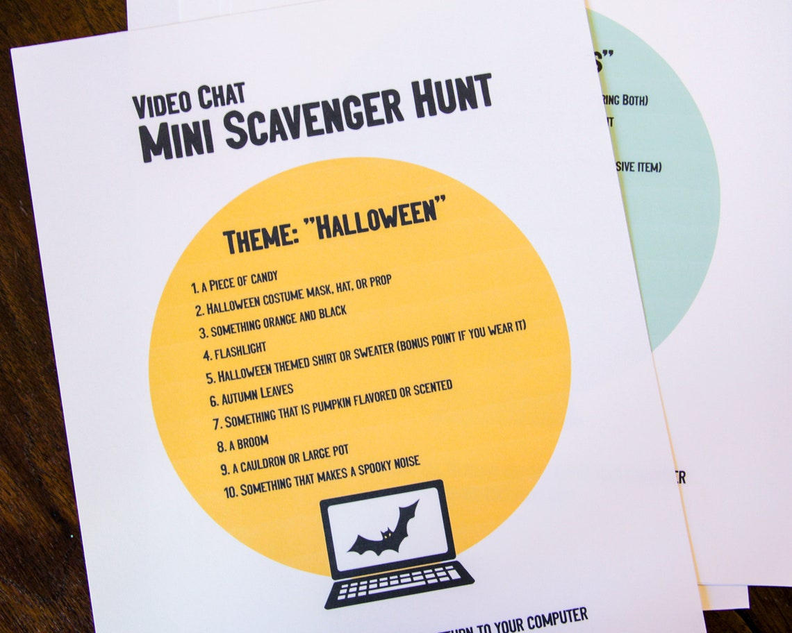 Video Chat Mini Scavenger Hunt Activity Printable Virtual Group Game ...
