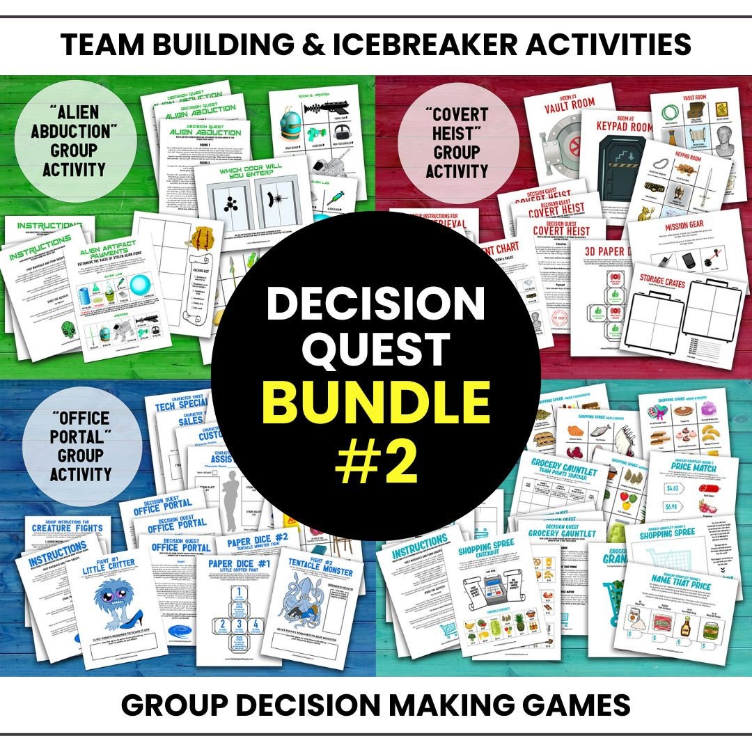 Decision Quest Games Bundle #2, Printable Group Ice Breaker Activity ...