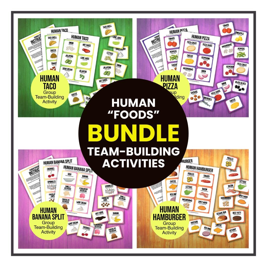 Human Foods Team Building Games Bundle, Group Icebreaker Activity With ...