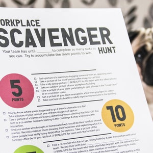 Workplace Team Building Scavenger Hunt Printable Activity | Adult ...