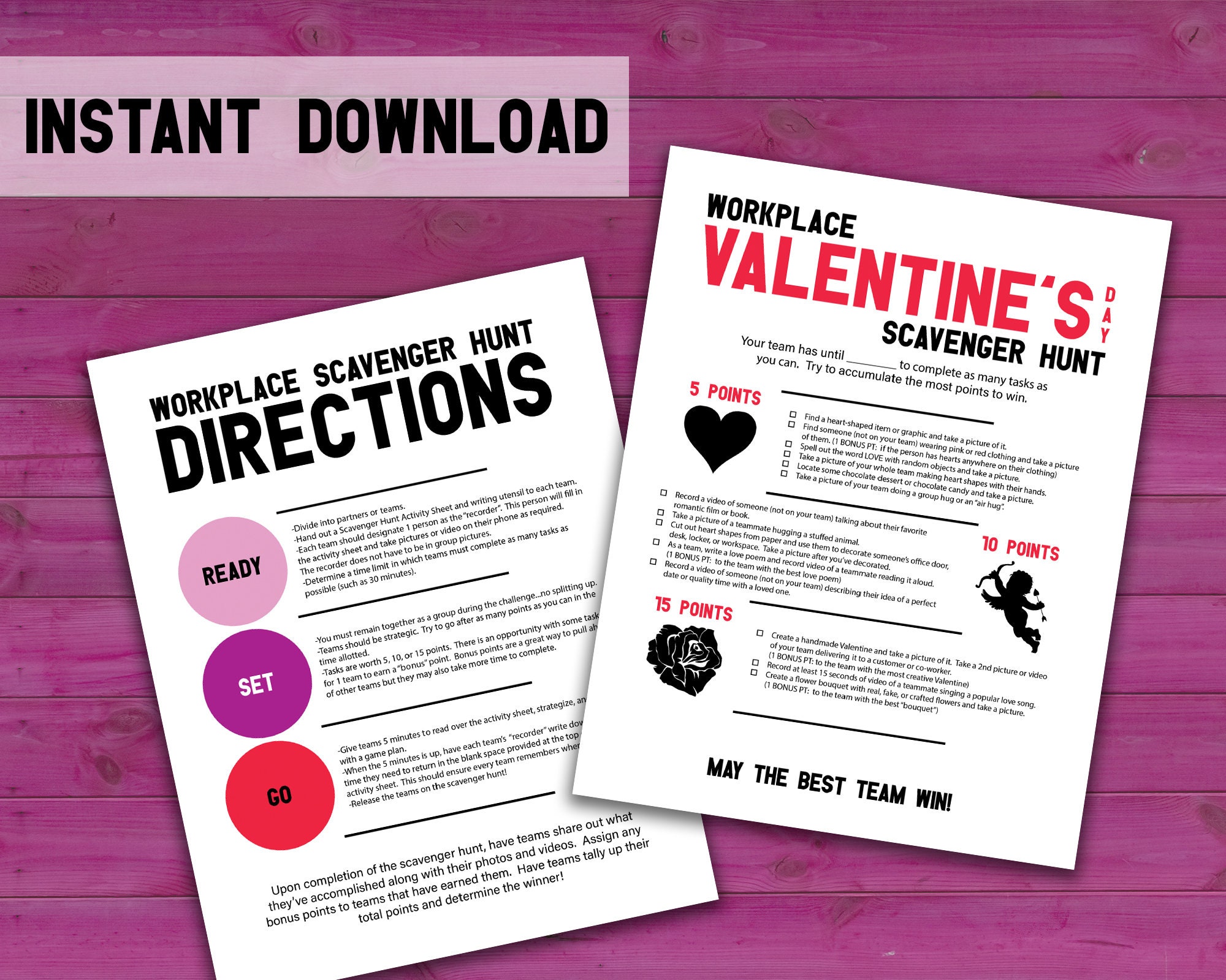 Valentine's Day Workplace Scavenger Hunt Printable Team - Etsy