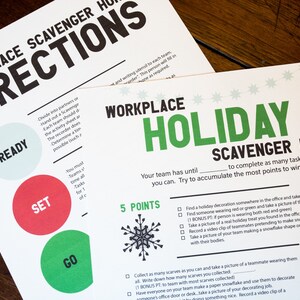 Holiday Workplace Scavenger Hunt Printable Game, Office Team-building ...