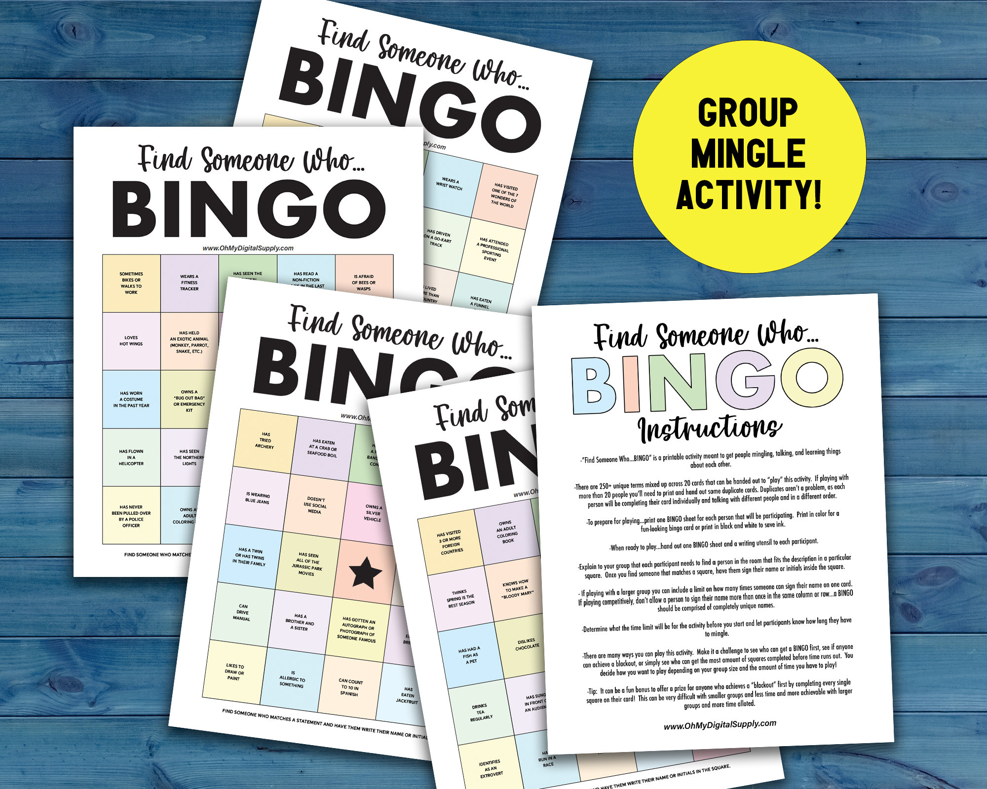 Find Someone BINGO Group Activity Ice Breaker Printable | Get to Know ...