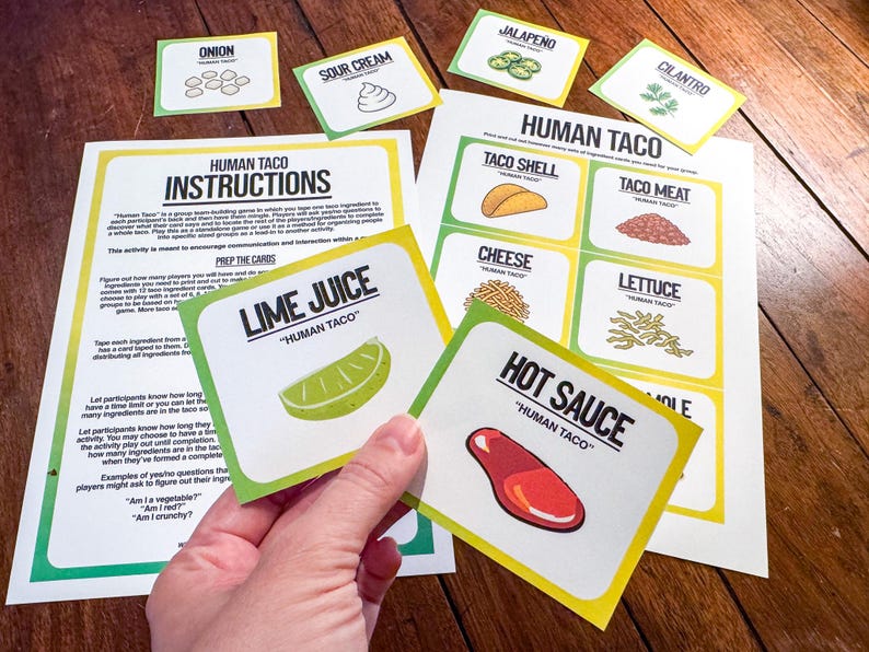 Human Foods Team Building Games Bundle, Group Icebreaker Activity With ...