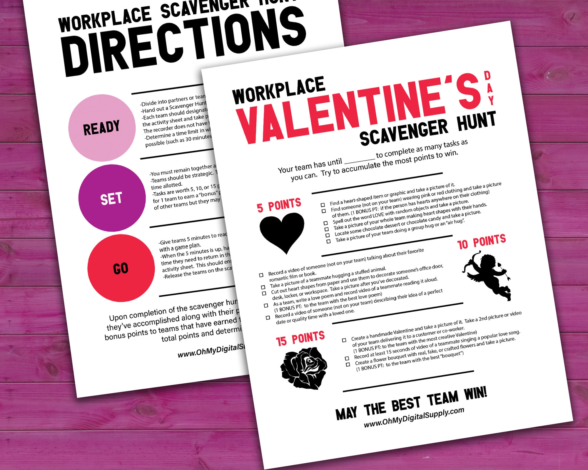 Valentine's Day Workplace Scavenger Hunt Printable, Office Staff Team ...