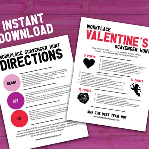 Valentine's Day Workplace Scavenger Hunt Printable Team Building ...