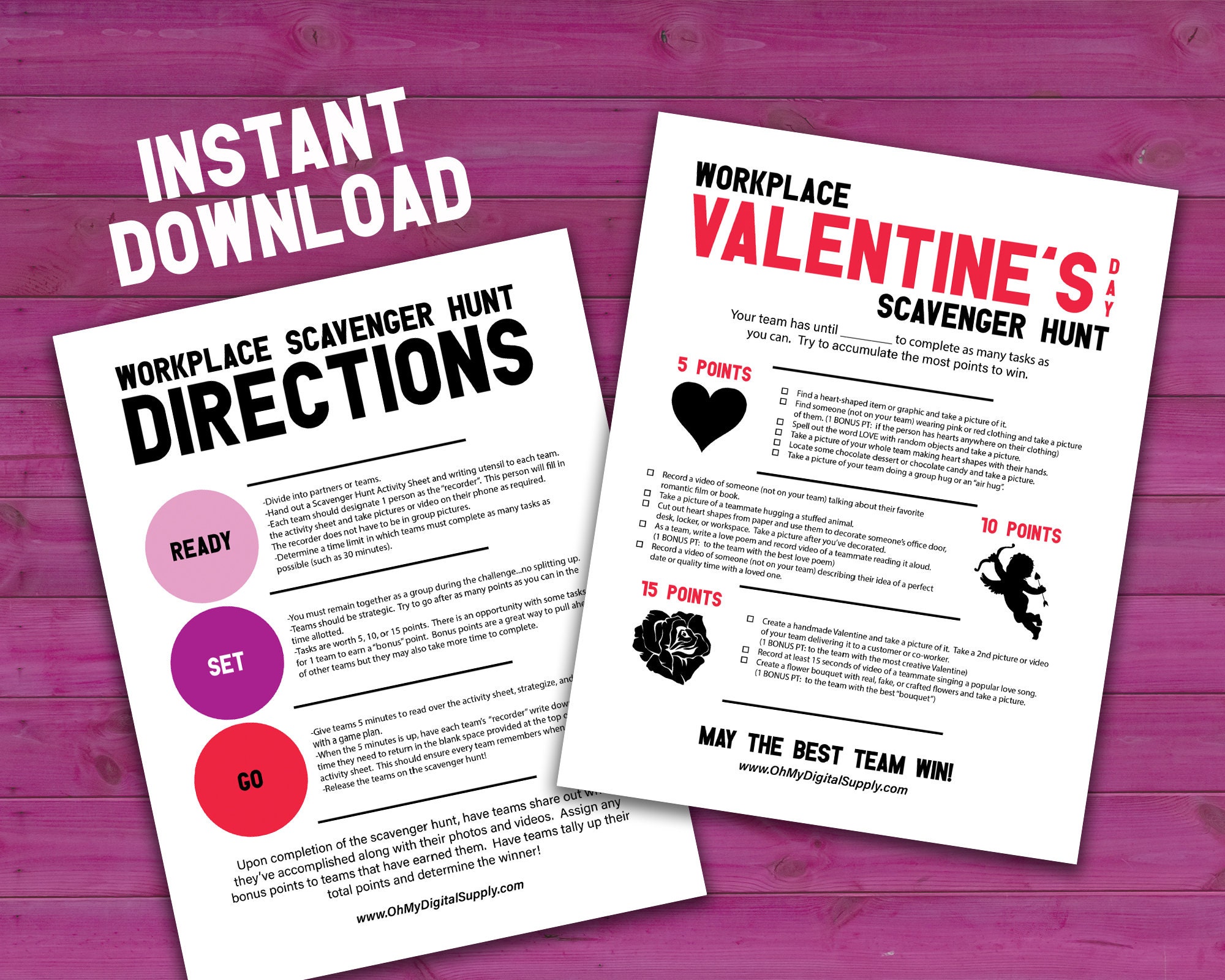 Valentine's Day Workplace Scavenger Hunt Printable Team Building ...