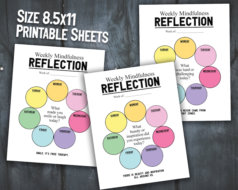 Weekly Reflection & Mindfulness Journal Page Printable Daily - Etsy UK