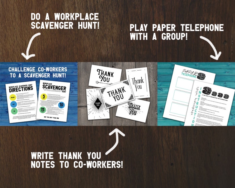 Workplace Games & Activities Printables Bundle Work Culture | Etsy