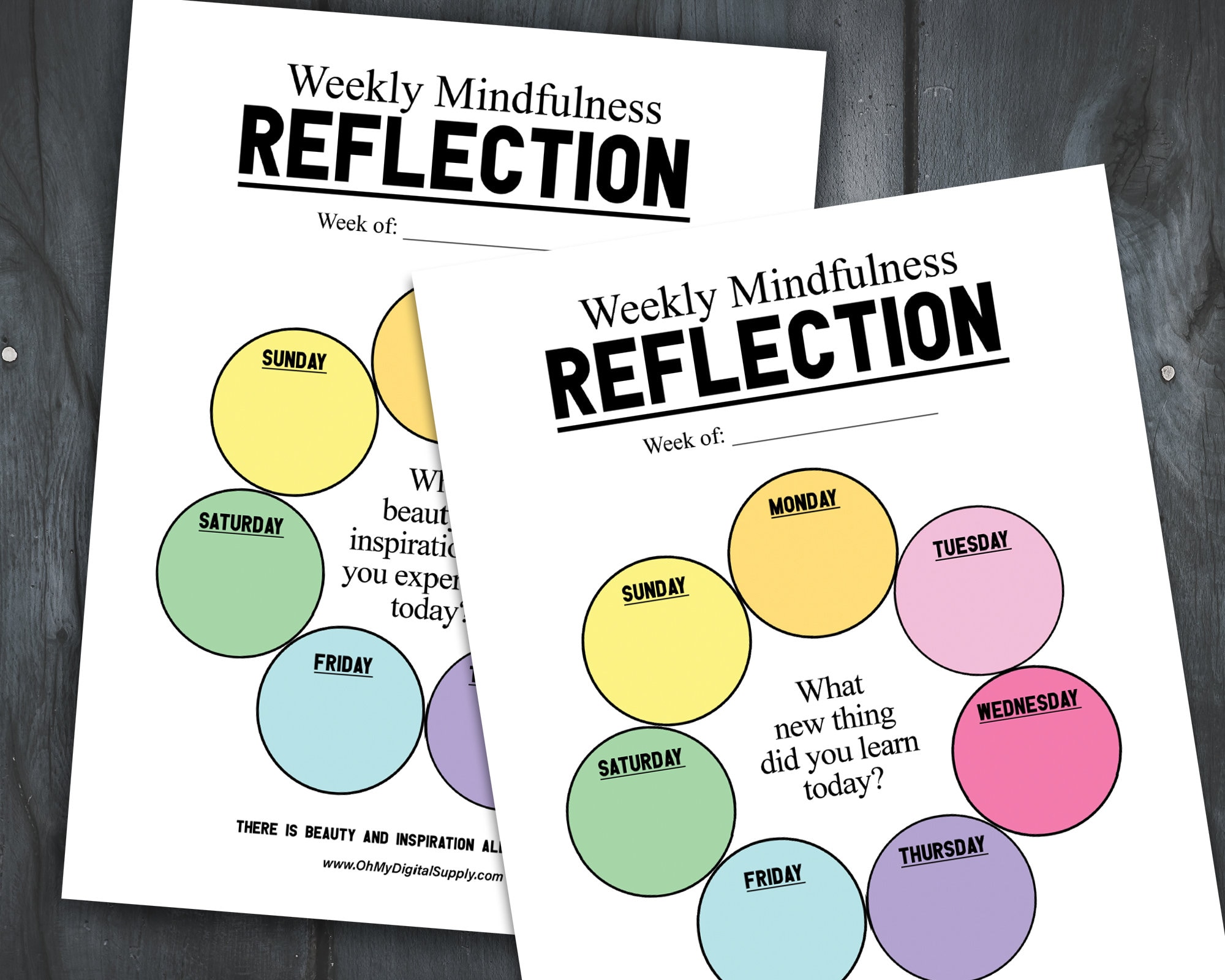 Weekly Reflection & Mindfulness Journal Page Printable - Etsy.de