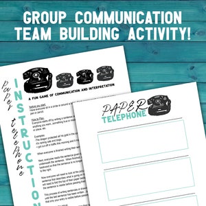 Paper Telephone Printable Group Communication Game Telephone Pictionary ...