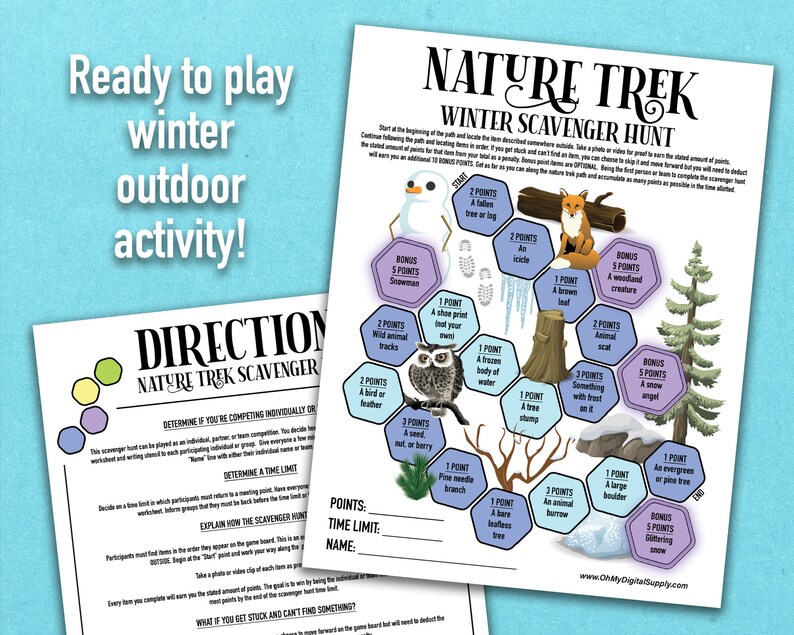 Nature Trek Seasonal Scavenger Hunt Bundle, Outdoor Printable Activity ...