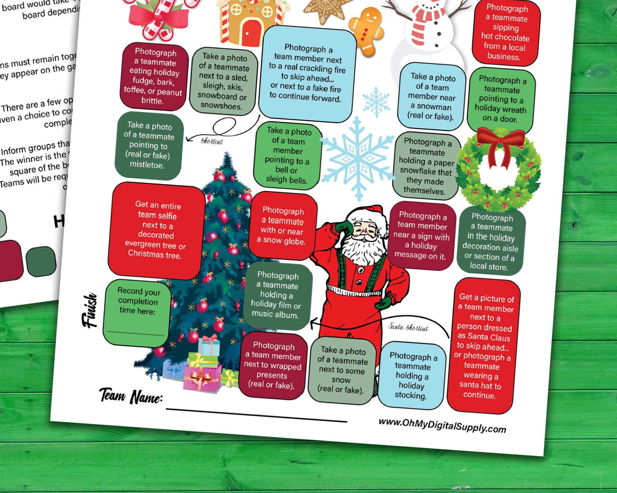 Around Town Holiday Team Scavenger Hunt Printable Activity, Competitive ...