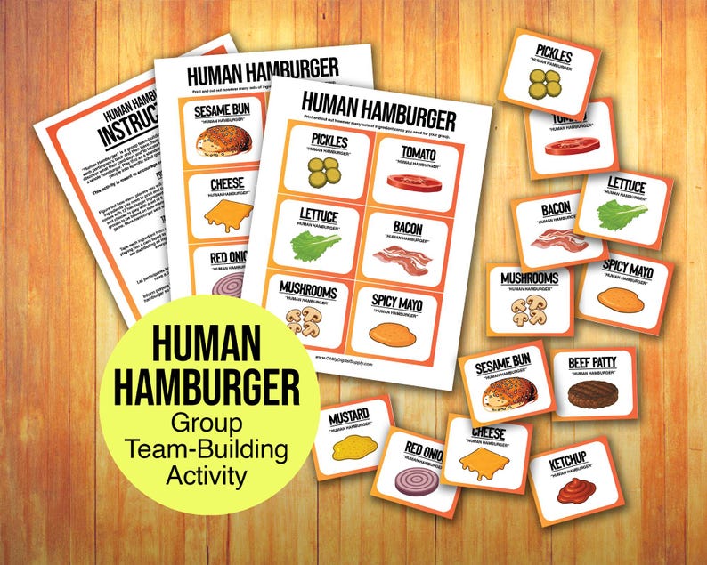 Human Hamburger Group Icebreaker, Networking Mingle Activity & Team ...