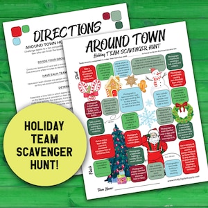 Around Town Holiday Team Scavenger Hunt Printable Activity, Competitive ...