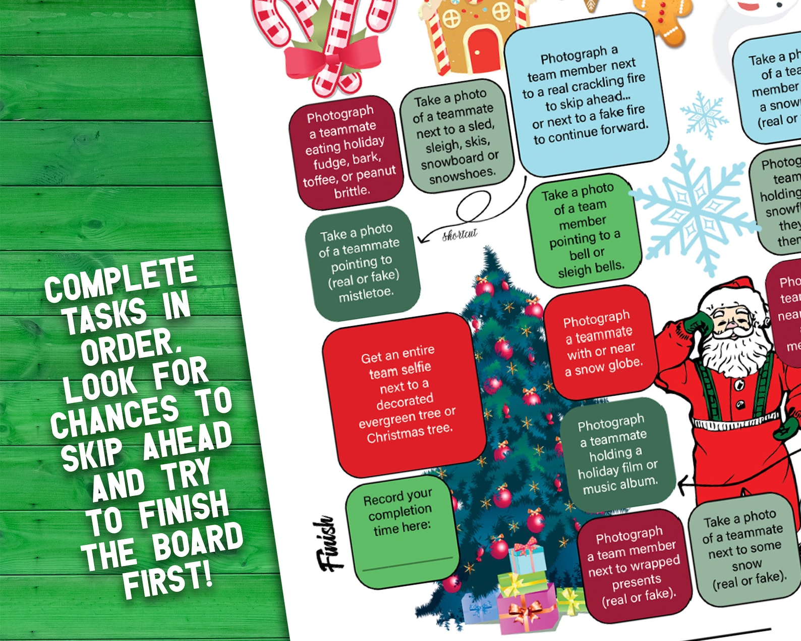 Around Town Holiday Team Scavenger Hunt Printable Activity, Competitive ...