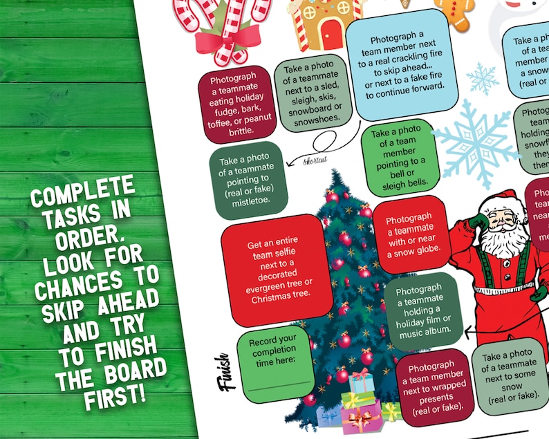 Around Town Holiday Team Scavenger Hunt Printable Activity, Competitive ...