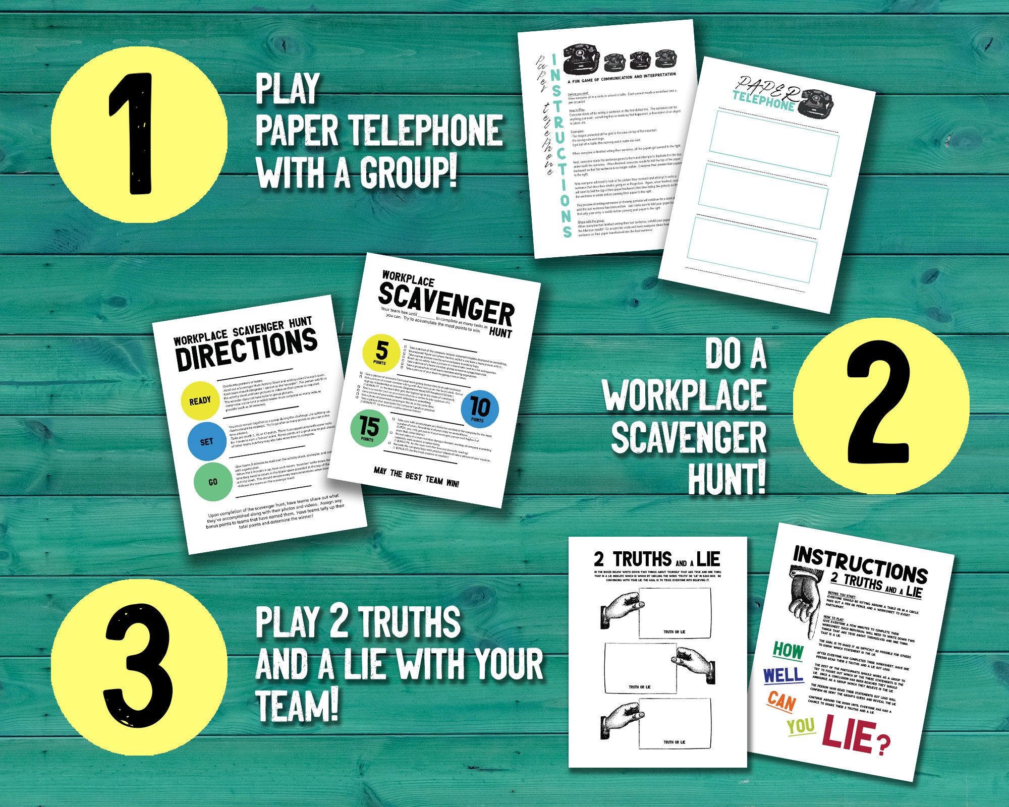 Workplace Games & Activities Printables Bundle Work Culture - Etsy