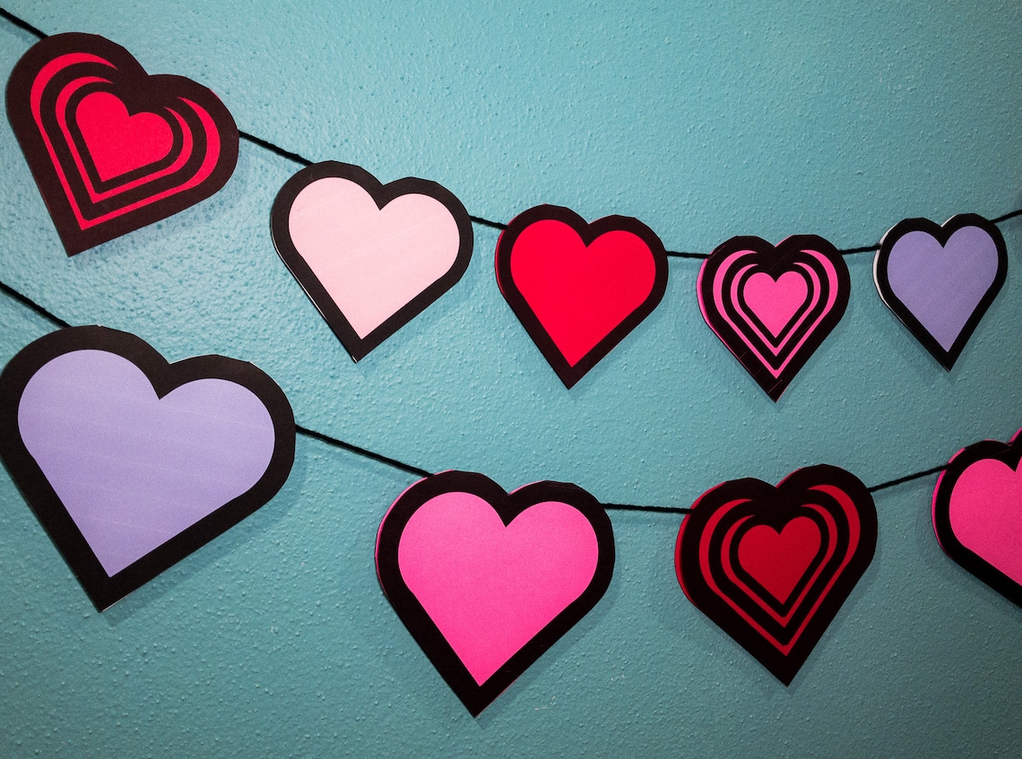 Paper Heart DIY Valentine's Day Garland Printable Valentine's Paper ...
