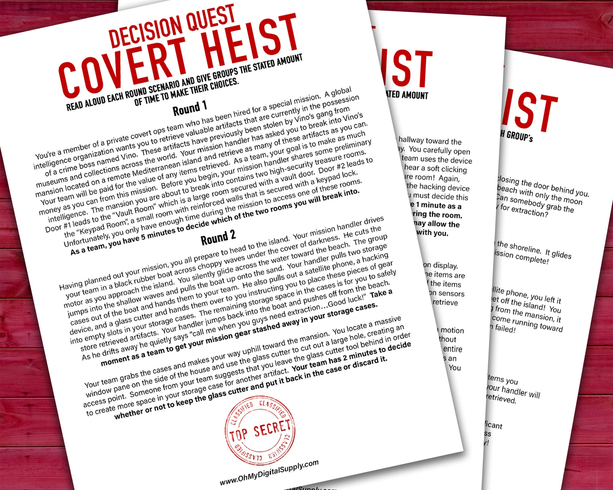 Decision Quest: Covert Heist, Printable Team Building Activity, Group ...