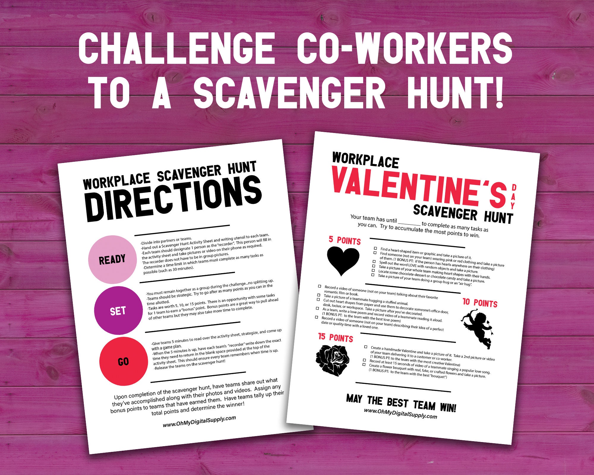 Valentine's Day Workplace Scavenger Hunt Printable Team Building ...
