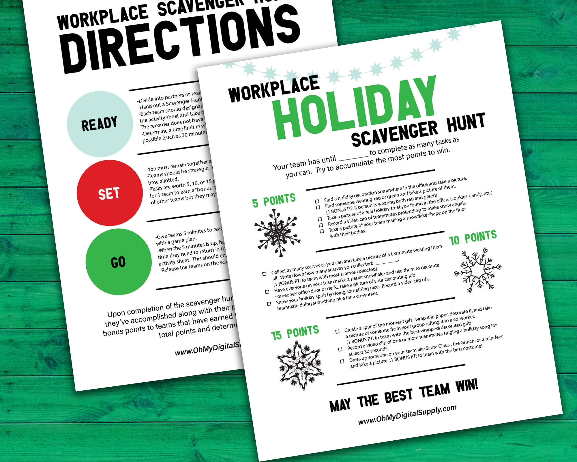 Holiday Workplace Scavenger Hunt Printable Activity | Office Team ...