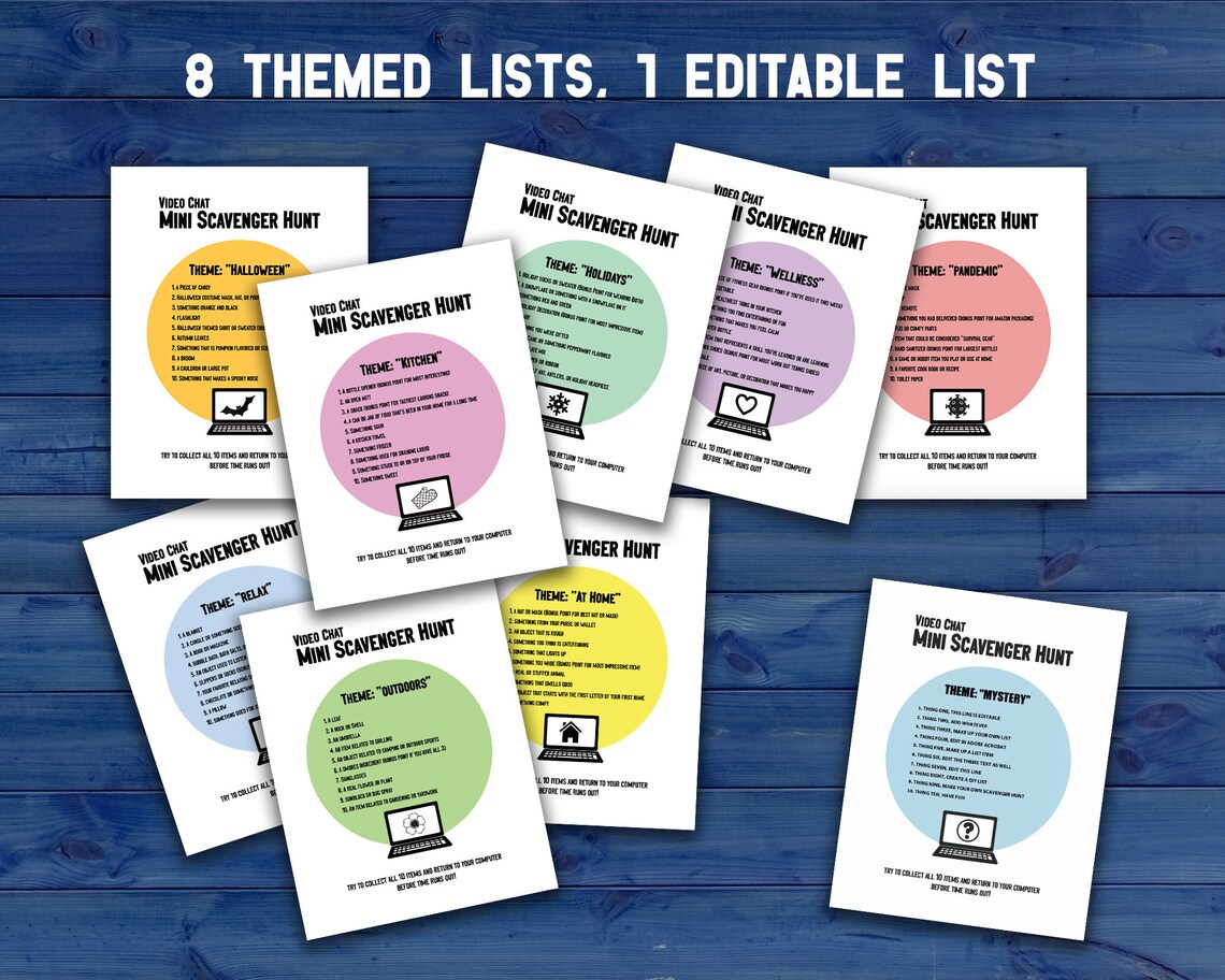 Video Chat Mini Scavenger Hunt Activity Printable Virtual Group Game ...