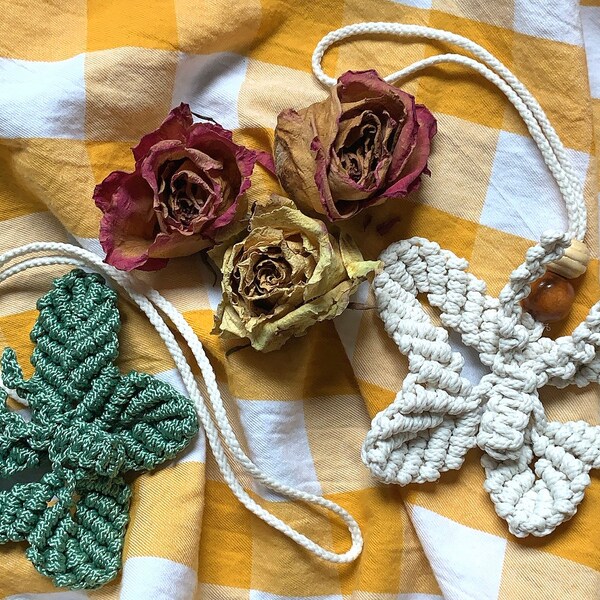 Macrame Butterfly Keychain - Etsy