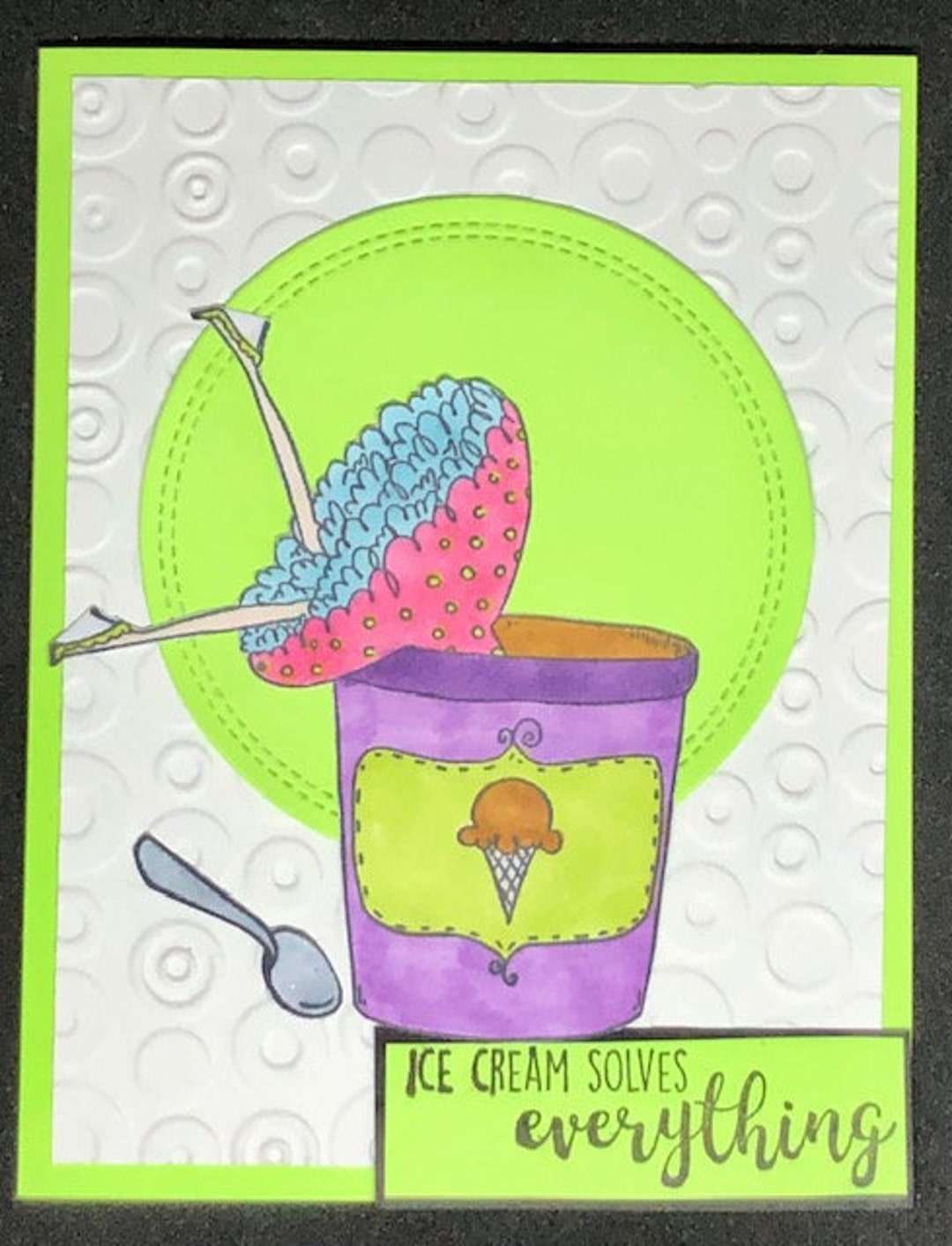Ice Cream Solves Everything Handmade Card - Etsy