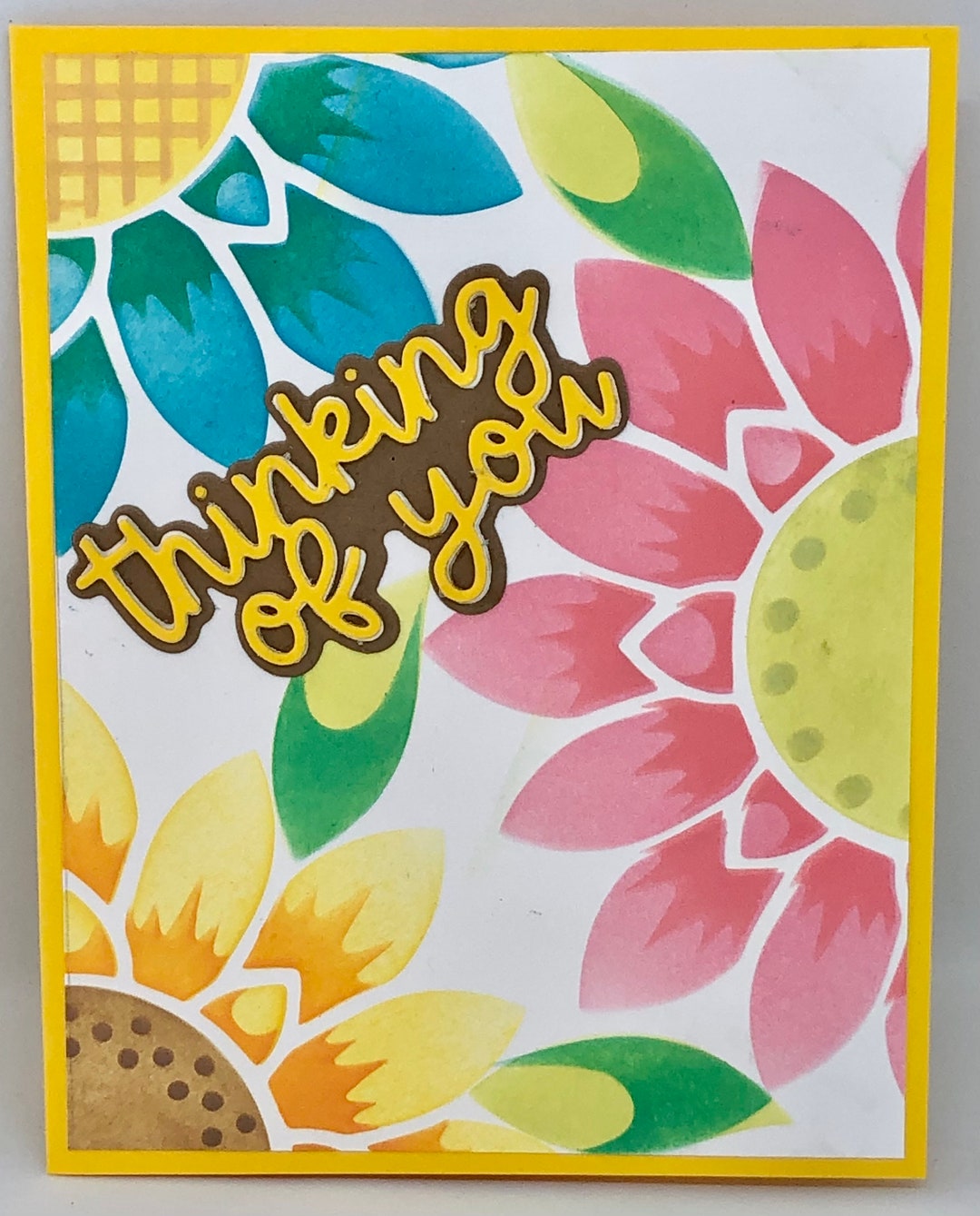 Sunflower Handmade Card in Multi-colors - Thinking of You - Etsy