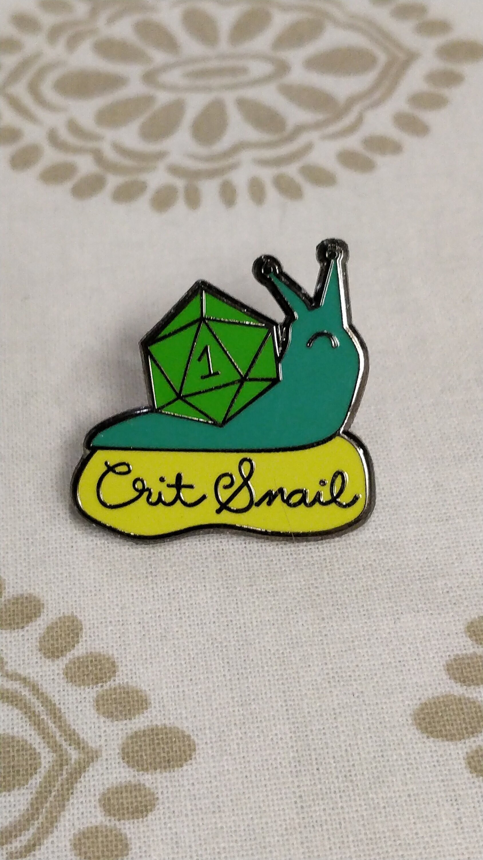 Crit Snail Nat1 D20 Snail Enamel Pin D&D DM Gift - Etsy