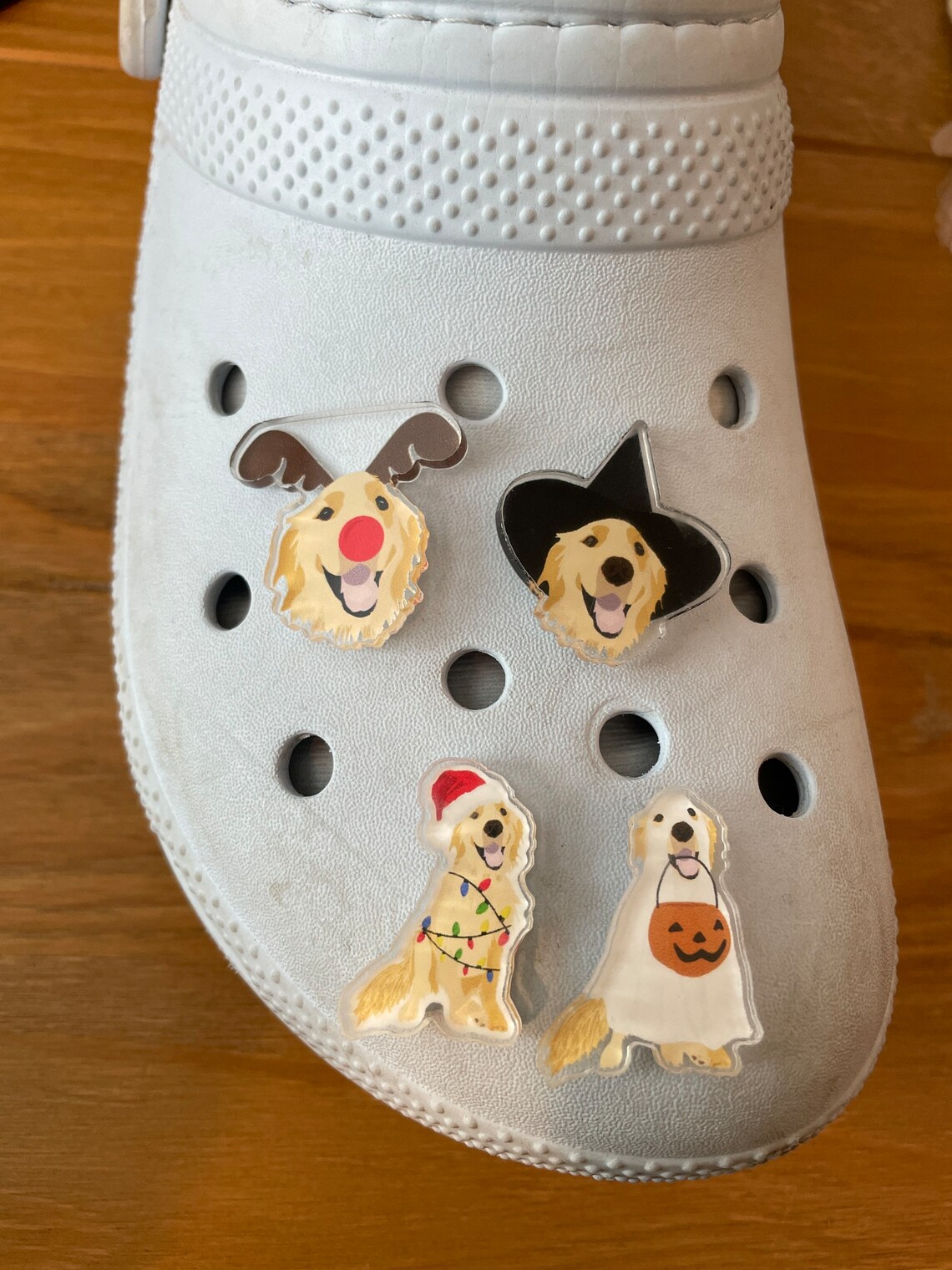 Holiday Golden Retriever 4-pack Dog Clog/sandal Charm/ Shoe - Etsy
