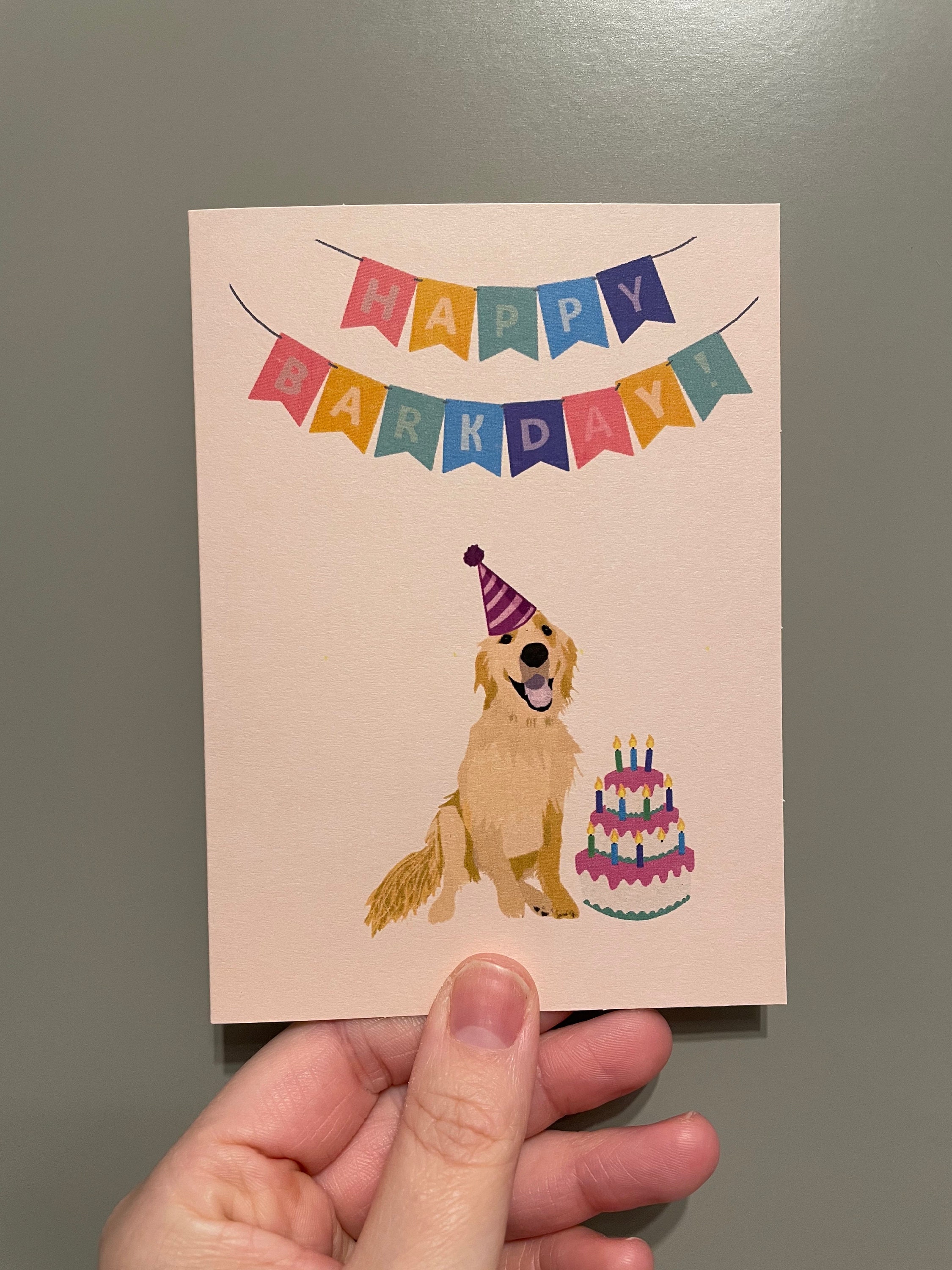 Birthday Golden Retriever Card-Happy Birthday Card Golden | Etsy