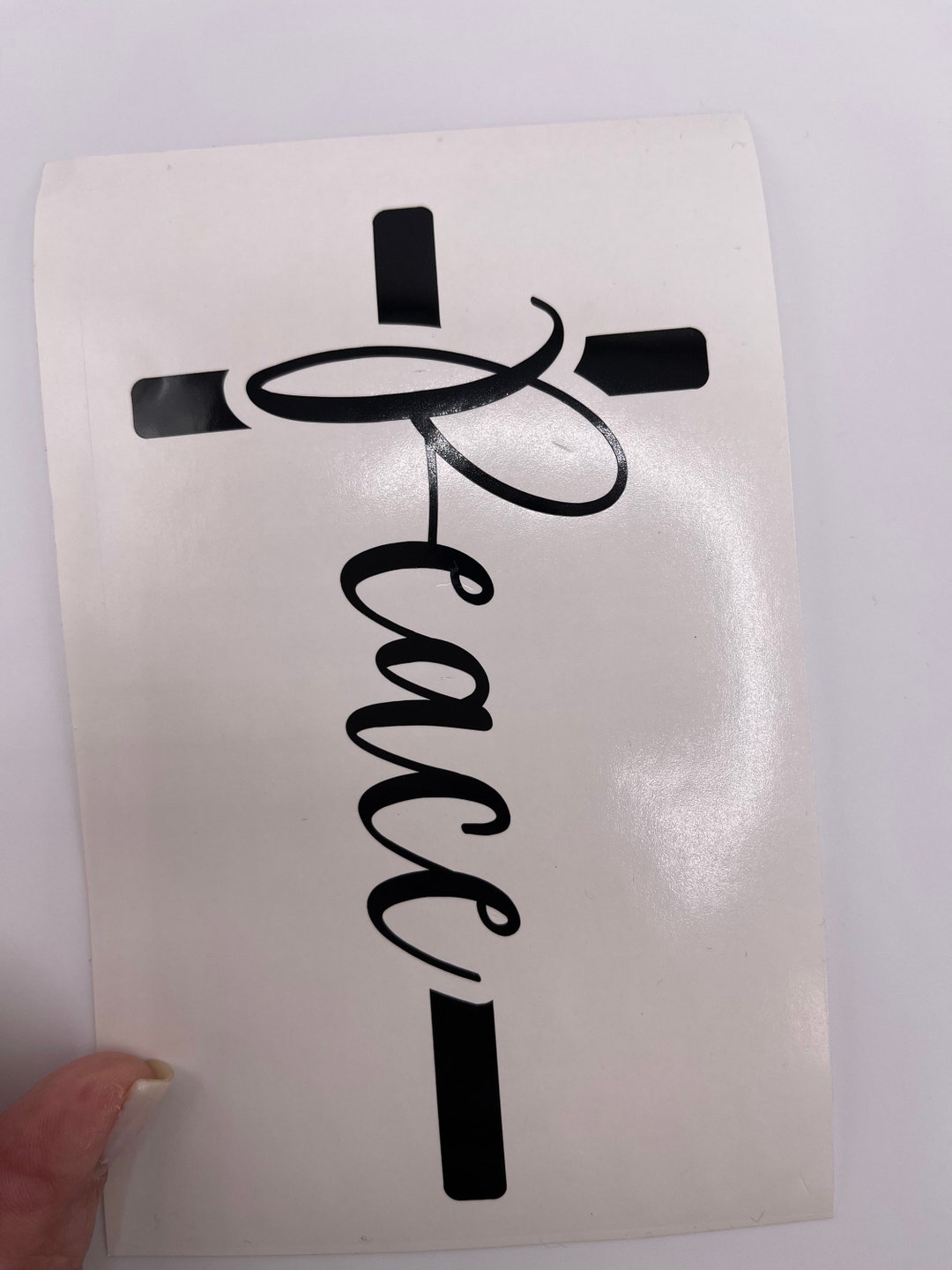 Peace and Cross Vinyl Decal, Christian Vinyl Decal Sticker for Car ...