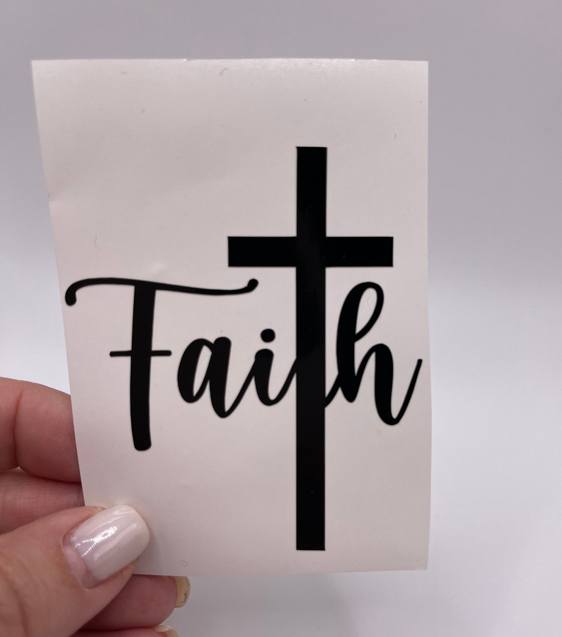 Faith Word Cross Christian Vinyl Decal Sticker for Car Windows ...