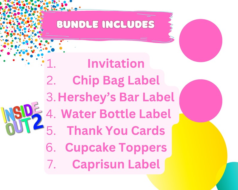 Editable Inside Out 2 Party Favor Bundle Inside Out 2 Birthday Party ...