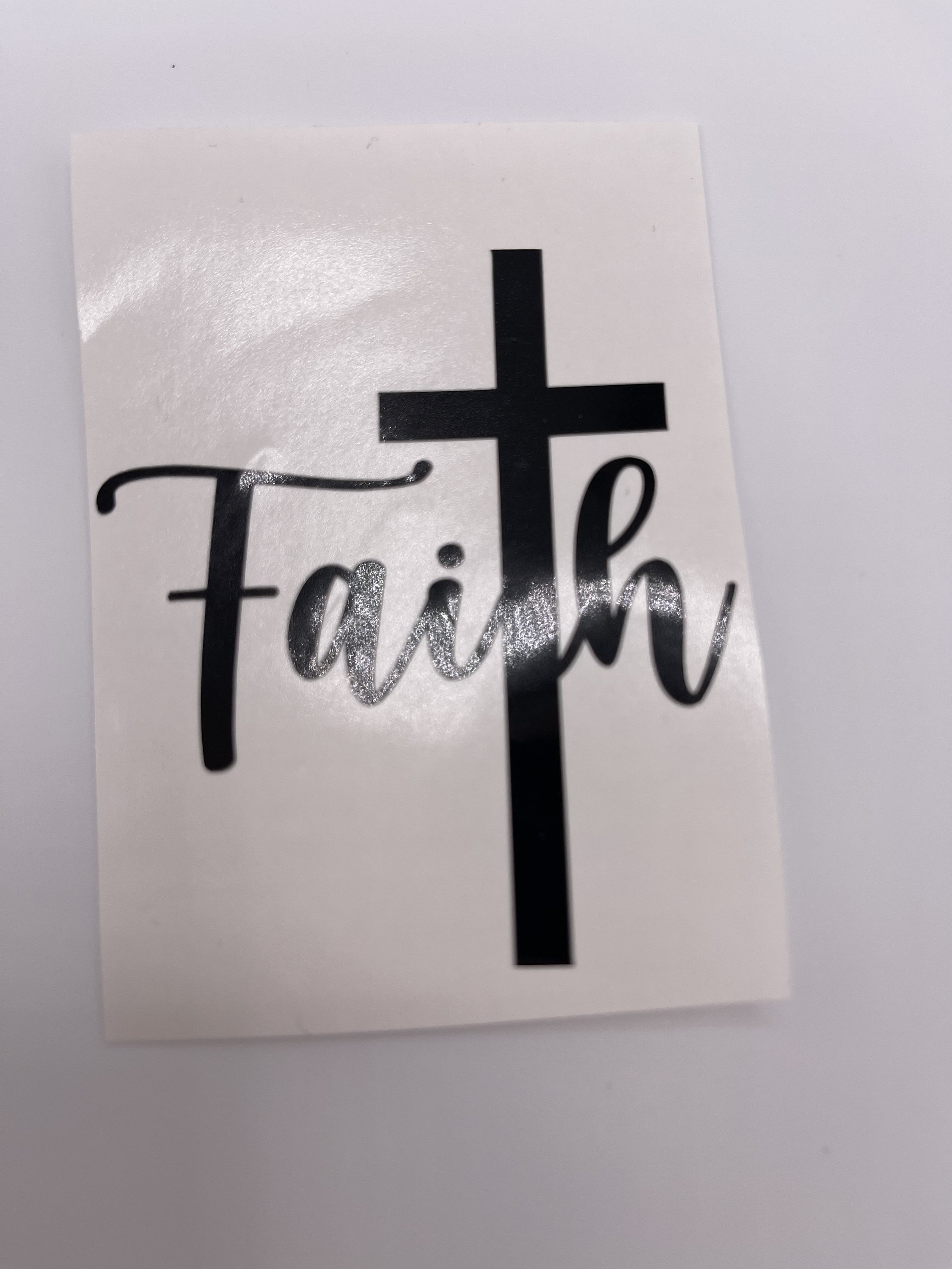 Faith Word Cross Christian Vinyl Decal Sticker for Car Windows ...